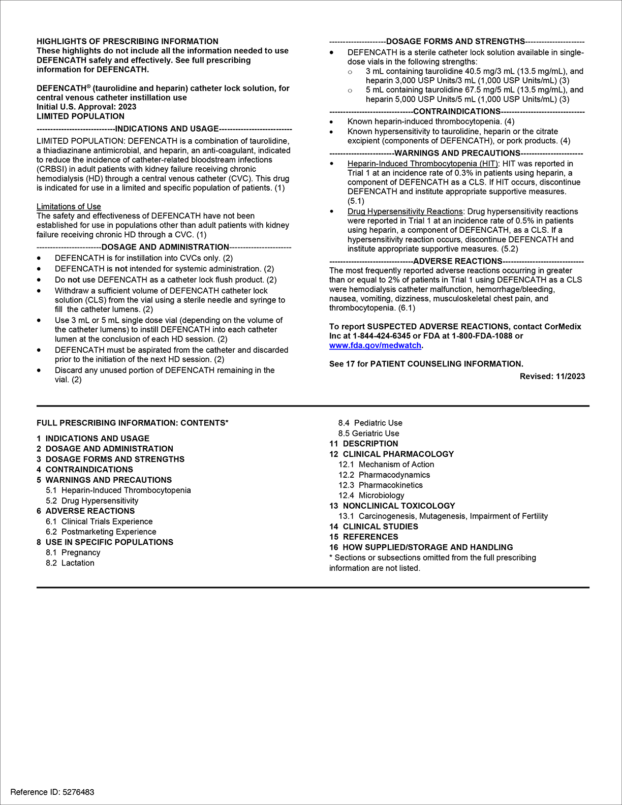 Product Information - DefenCath Resource Portal